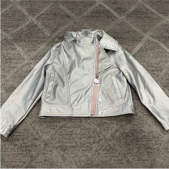Sanrio | Jackets & Coats | Hello Kitty Sanrio Silver Moto Jacket 4 ...